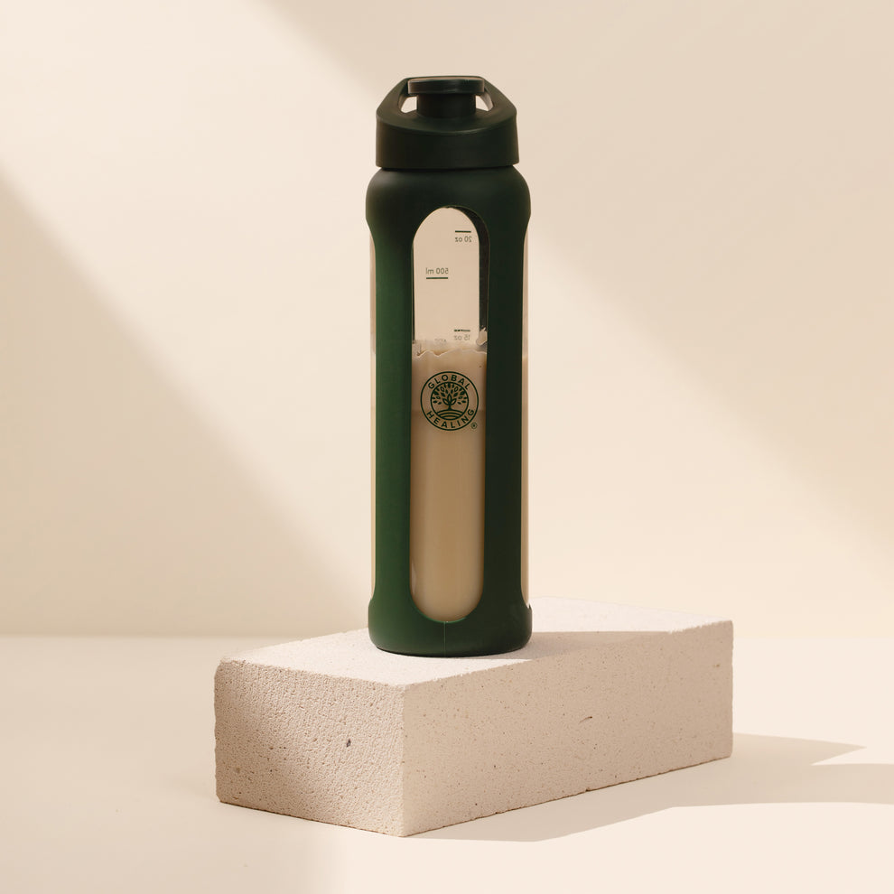Green Glass Shaker Bottle