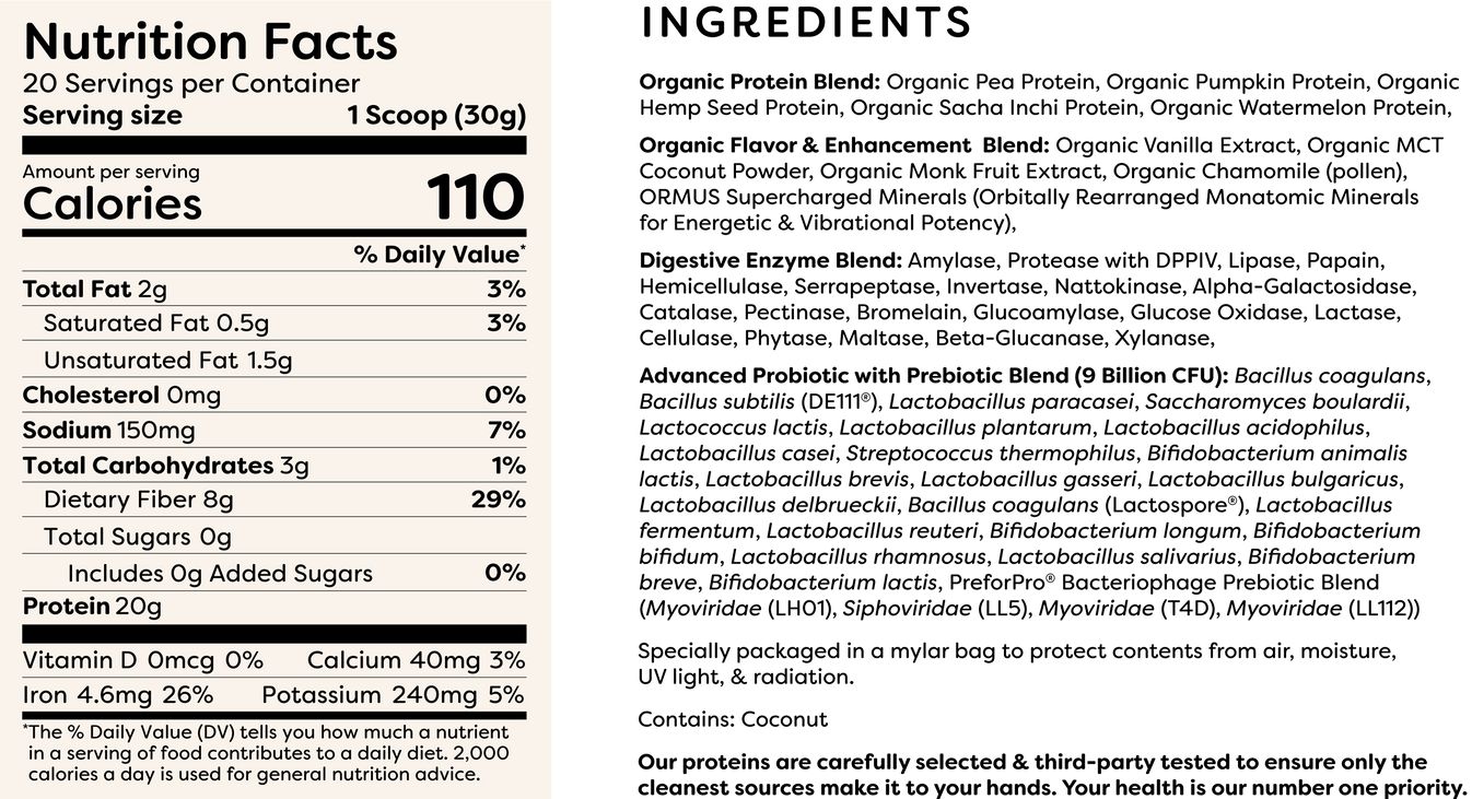 Pure Plant Protein - Organic & Keto-Friendly | Global Healing